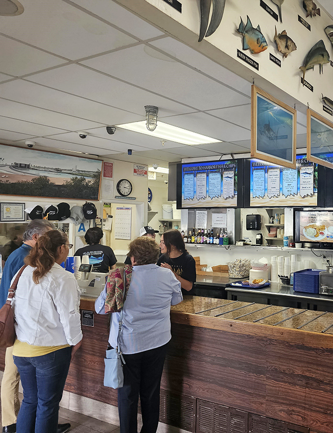 The ordering counter &ndash; where dreams of perfectly fried fish begin and diet plans go to die. Worth every delicious calorie!