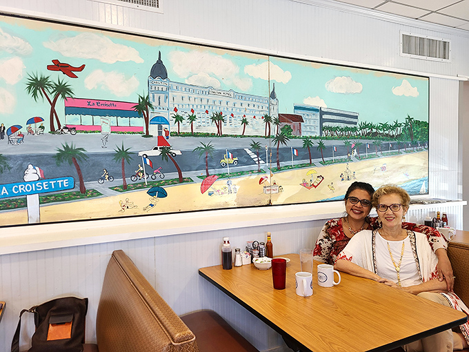 That mural isn't just wall decoration&mdash;it's a love letter to St. Pete Beach, complete with the restaurant itself painted into the beachfront scene.