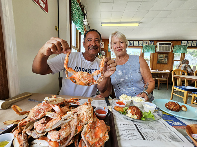 The true measure of great seafood isn't fancy plating&mdash;it's the joy on diners' faces as they proudly display their hard-earned blue crab trophies.
