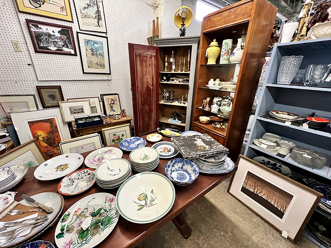 Sunday dinner for generations of imaginary guests. These mismatched vintage plates tell stories of family gatherings from different eras, waiting to create new memories on your table.