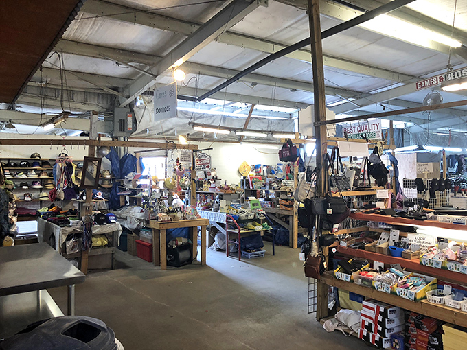 Multiple levels of merchandise create a shopping maze where every turn reveals new treasures.