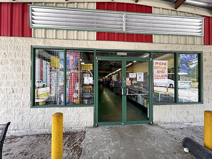 This unassuming entrance is like a wardrobe to Narnia&mdash;step through and enter a world of retail adventure.