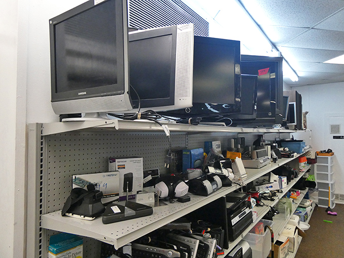 The electronics graveyard, where yesterday's cutting-edge technology awaits resurrection by tinkerers, nostalgists, and practical bargain hunters.