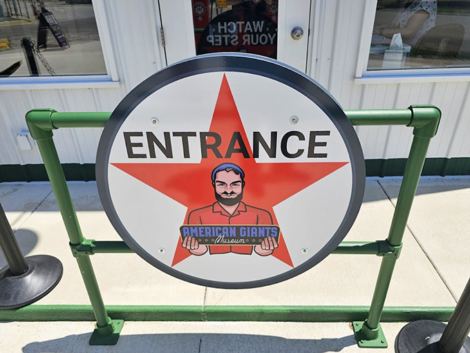 The star-shaped entrance sign pays homage to classic gas station logos, welcoming visitors with the same enthusiasm that once greeted weary travelers seeking fuel.