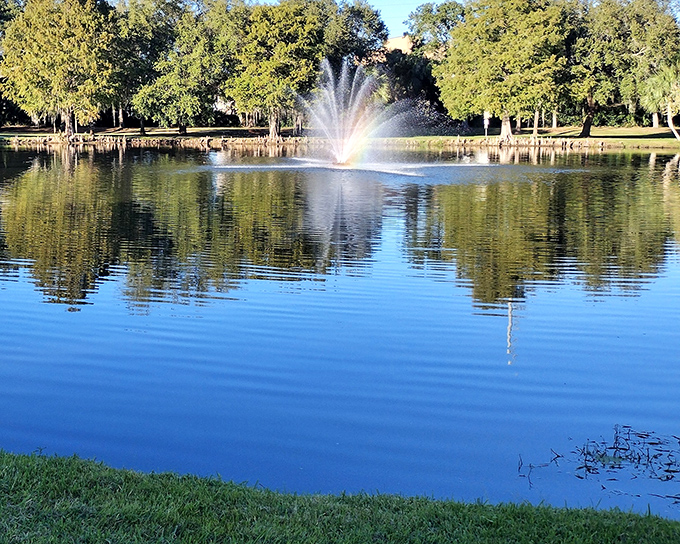 Fountains dance in crystal blue waters while oak trees stand guard &ndash; nature's own meditation app come to life.