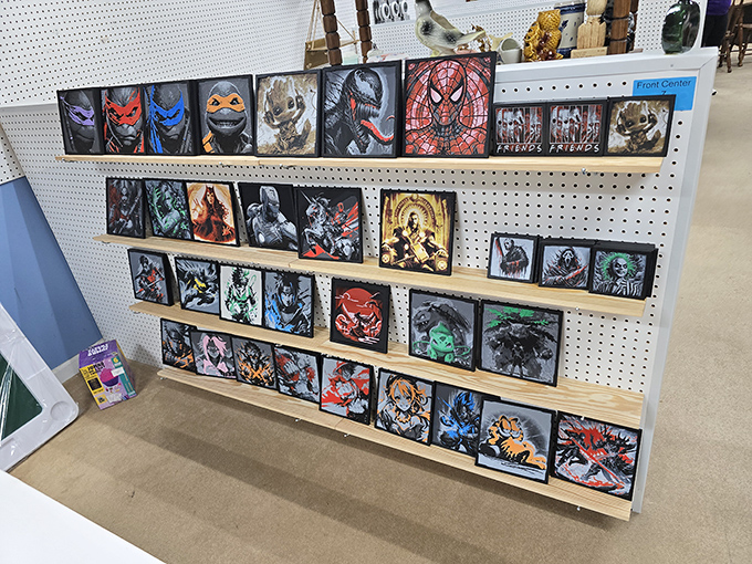 Superheroes and villains immortalized in framed art&mdash;where Spider-Man and Venom can finally share wall space without destroying the neighborhood.