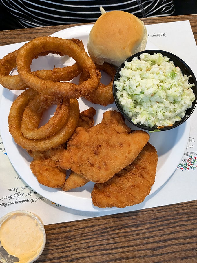 Golden-fried perfection with a side of nostalgia&mdash;this plate doesn't just feed your hunger, it feeds your soul with comfort food memories.