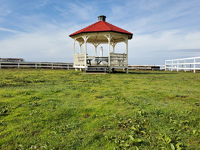 This charming gazebo isn't just Instagram bait&mdash;it's the perfect spot to contemplate life while pretending you're in a Nicholas Sparks novel.