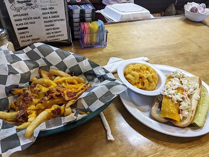Classic hot dog and loaded fries remind us that simple pleasures often deliver the most satisfying dining experiences.