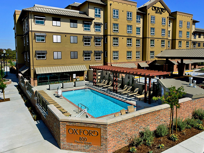The Oxford Hotel offers modern comfort with a poolside retreat. After a day of wine tasting, that lounge chair is calling your name.