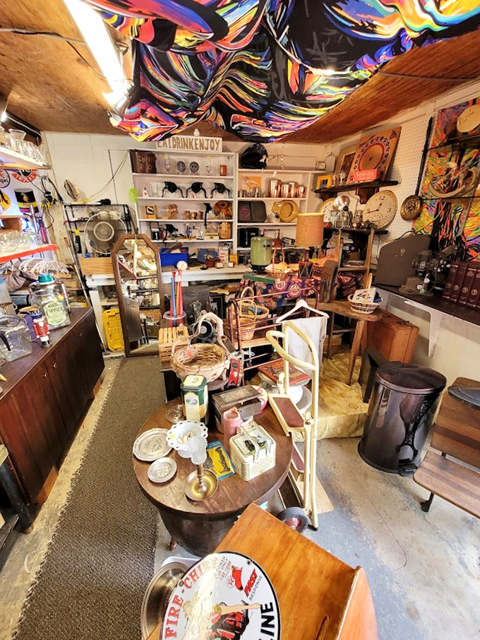 The ultimate "I spy" challenge for grown-ups. This packed indoor stall contains at least seventeen items you didn't know you needed until this very moment.