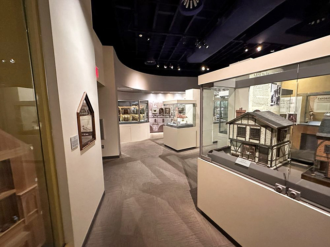 The museum's modern interior provides the perfect backdrop for these timeless miniature treasures and displays. 