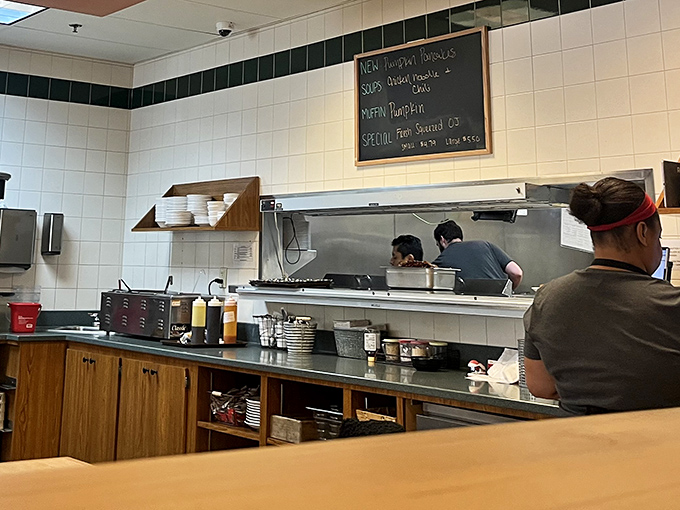 Where the magic happens: a glimpse into the kitchen where breakfast dreams are built from scratch, one pancake flip at a time.