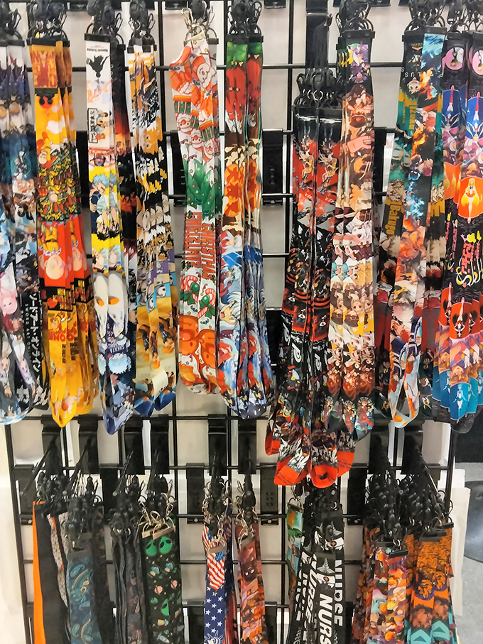 Colorful lanyards and socks create a wearable art gallery, turning everyday accessories into conversation starters for under $10.