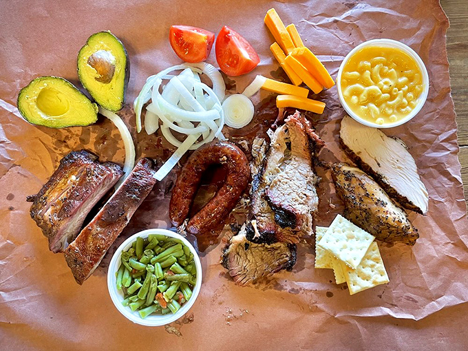 A barbecue spread that makes you want to cancel your afternoon plans and surrender to the inevitable meat sweats.