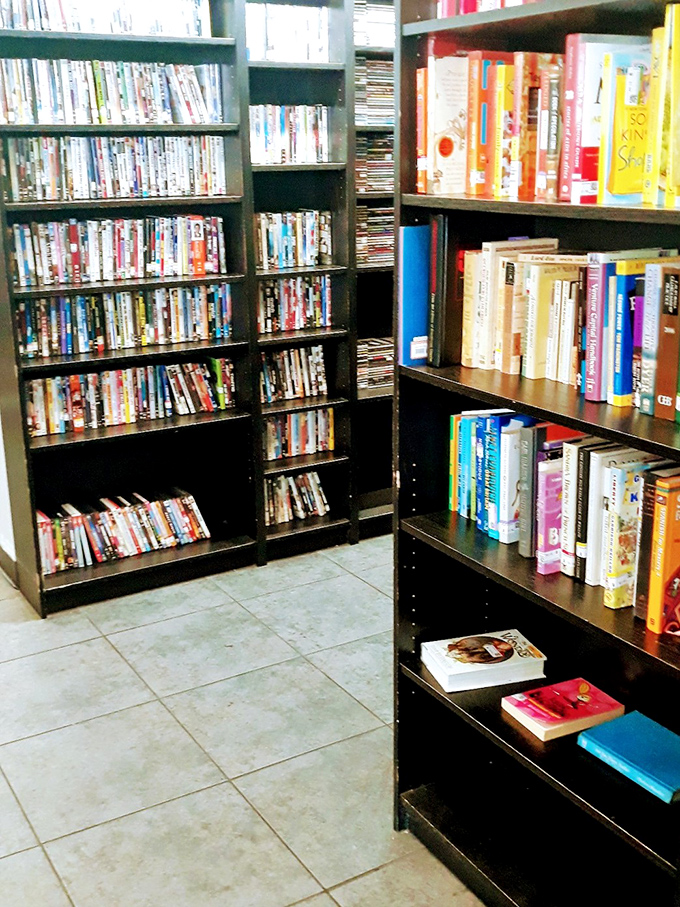 The media section&mdash;a time capsule of entertainment where forgotten bestsellers and DVD collections find new audiences in the streaming age.