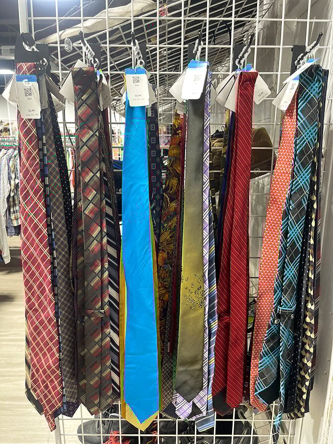 The necktie collection offers enough options to match any shirt, suit, or midlife crisis with surprising affordability.