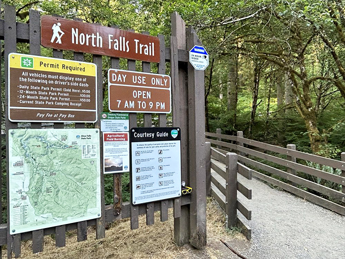 North Falls Trail: where permits are required and memories are guaranteed. The fine print of nature's contract with visitors seeking wonder.