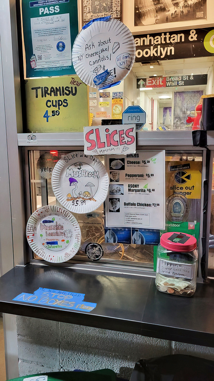 The order window displays handwritten signs and local charm that corporate chains simply cannot replicate.