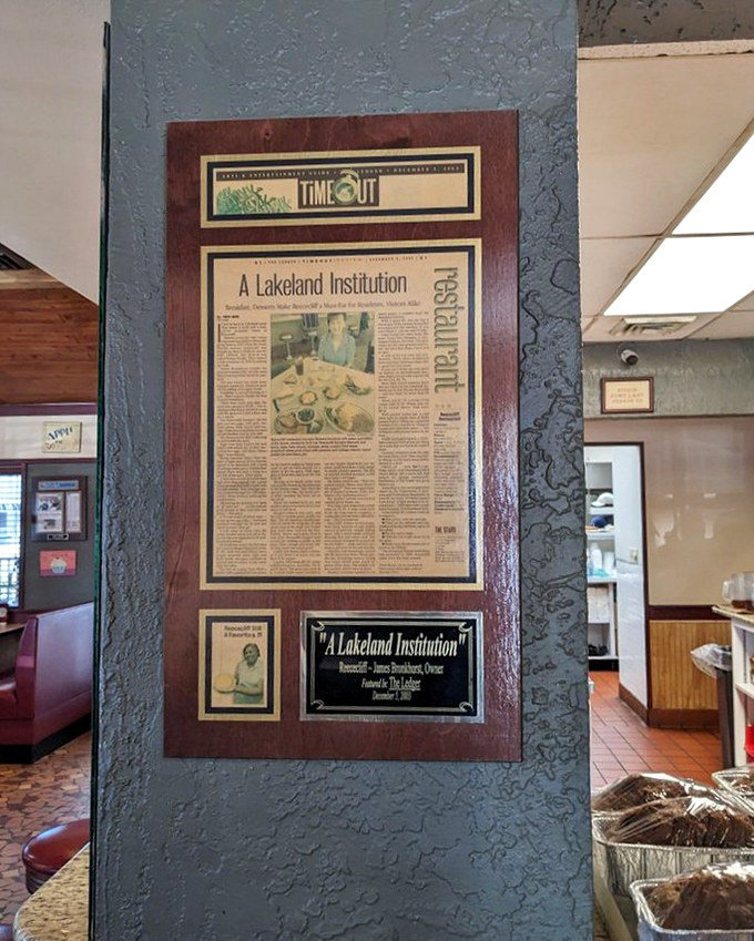 Not just a restaurant&mdash;"A Lakeland Institution" according to framed evidence. The kind of place that earns its bragging rights.
