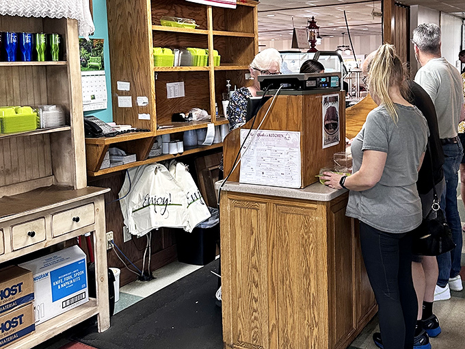 The humble checkout area &ndash; last chance to grab a souvenir before your food memories become the stuff of family legend.