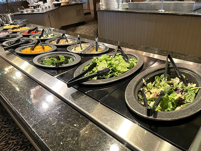 The salad bar &ndash; nature's apology for what you're about to do to your body at the carving station. Fresh, colorful, and surprisingly tempting.