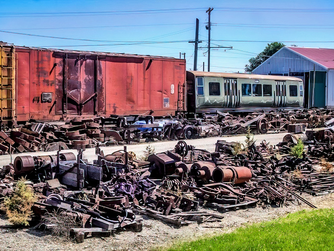 One person's scrap metal is another's treasure trove&mdash;this collection of vintage railway parts awaits restoration by dedicated volunteers.
