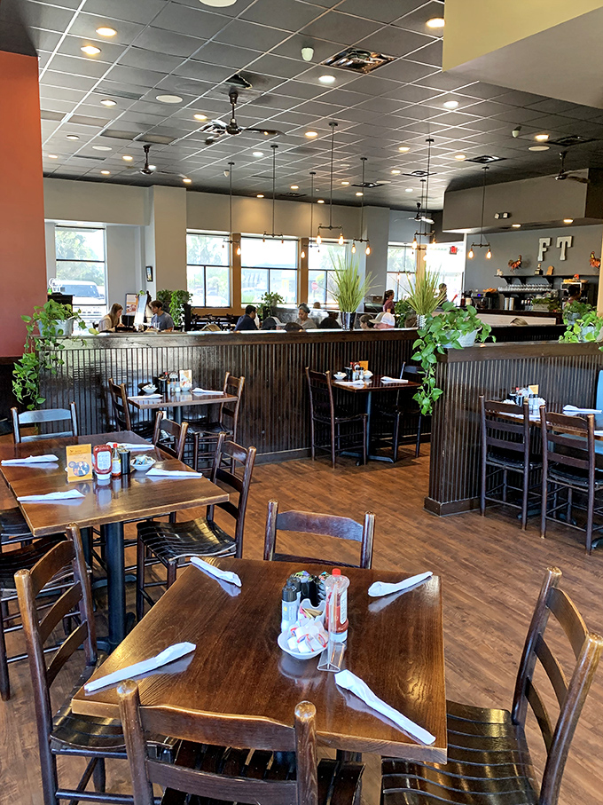 The dining room strikes that perfect balance between "nice enough for a birthday breakfast" and "casual enough for your hangover recovery mission."