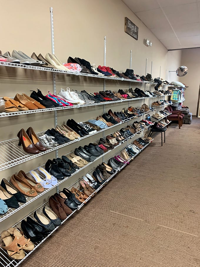 The shoe department rivals high-end retailers in variety, if not in price—proving fabulous footwear doesn't require fabulous wealth.