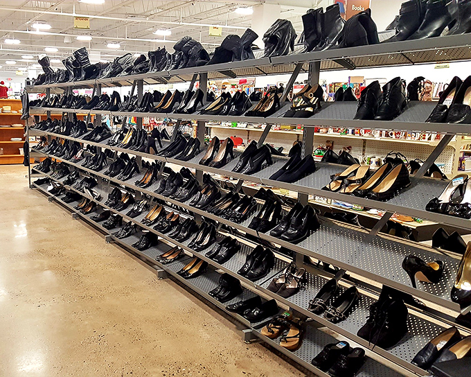 The shoe department: a testament to humanity's collective optimism about finding that perfect fit. Hundreds of pairs, thousands of possibilities, endless hope.