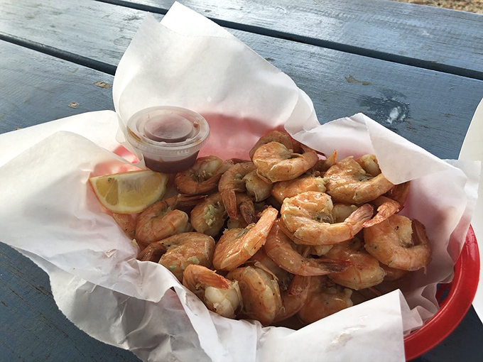 Peel-and-eat shrimp so perfectly cooked they make you question why restaurants bother with complicated menus. Sometimes simplicity is the ultimate sophistication.