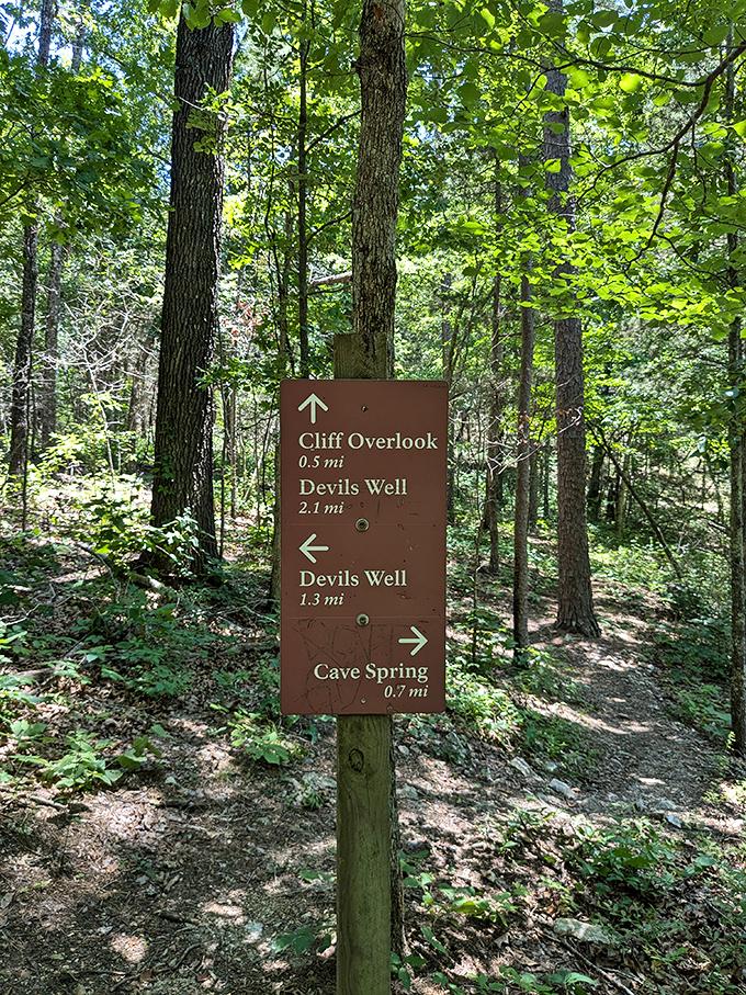 Trail markers point the way, but can't begin to prepare you for what lies at the end of each path. Adventure is measured in miles here.