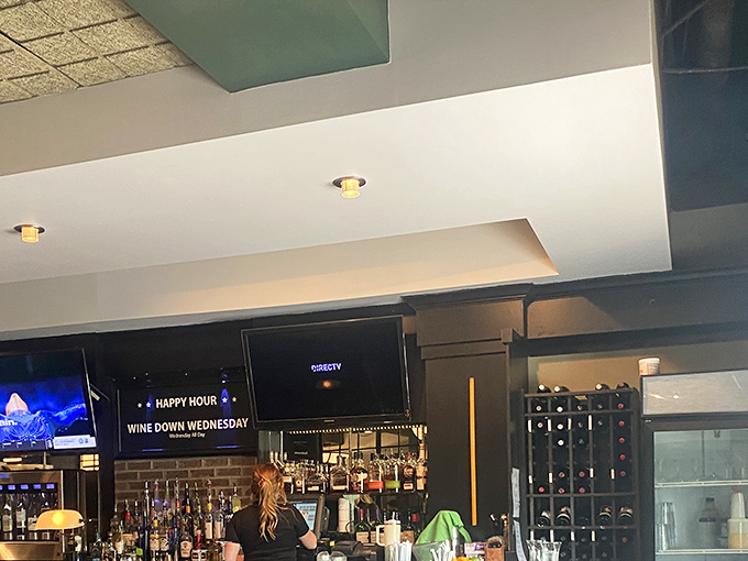 Where happy hour dreams come true - a well-stocked bar promising "Wine Down Wednesday" that's worth marking your calendar for.