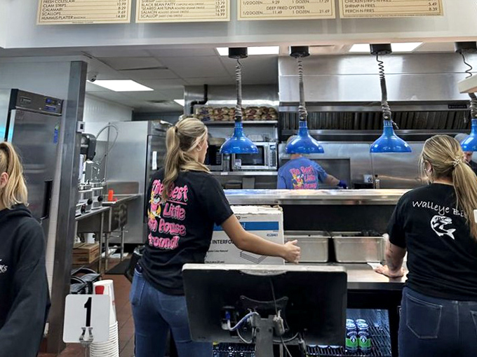 Behind the scenes, culinary magic happens with practiced precision. These kitchen captains navigate the waters of lunchtime rush with seasoned expertise.