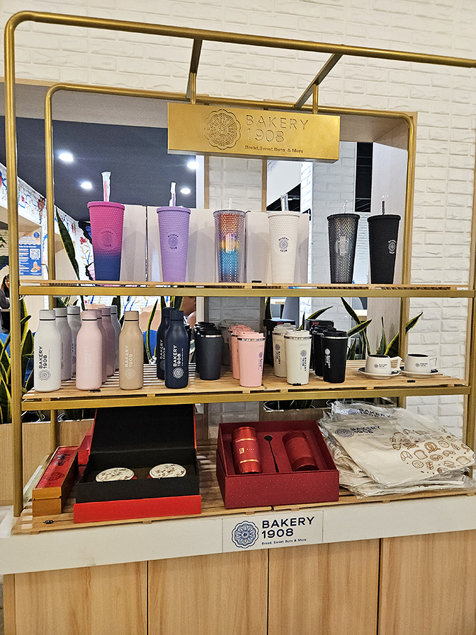 Their branded merchandise game is strong&mdash;take home a stylish tumbler and relive the Bakery 1908 experience with every sip.