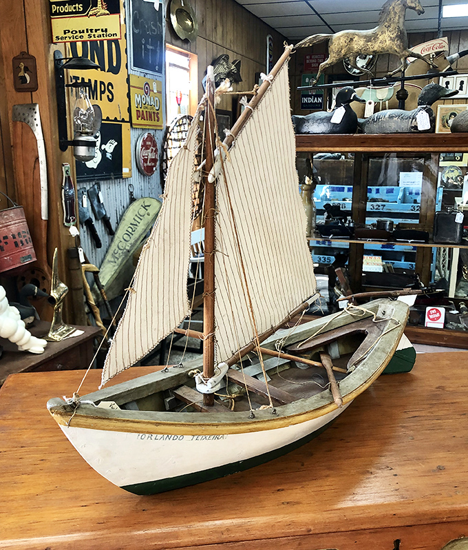 This model sailboat carries dreams of adventure across imaginary seas, no Wi-Fi or charging ports required.