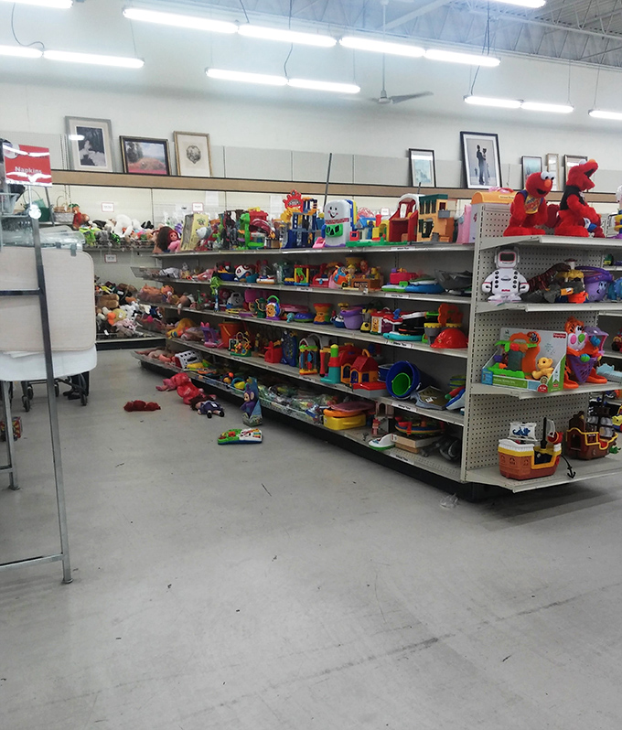 The toy section &ndash; where childhood memories are recycled and plastic joy awaits its next adventure.