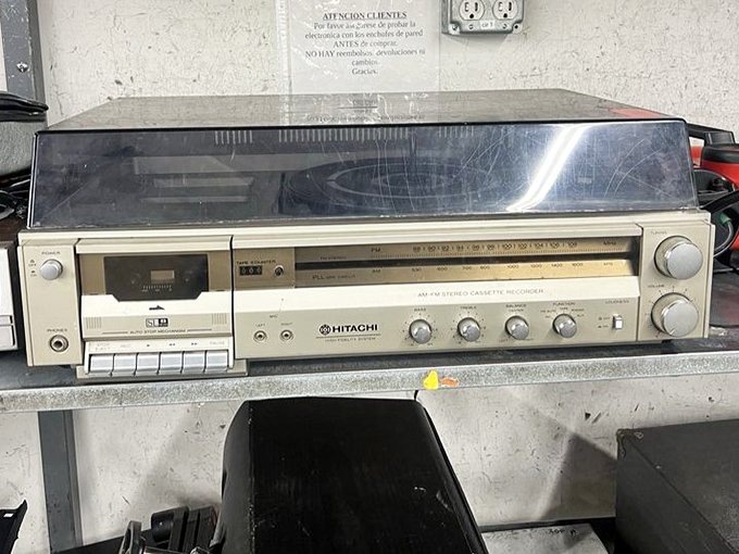 This vintage Hitachi stereo has faithfully played everything from disco to new wave. Just waiting for its next musical journey.