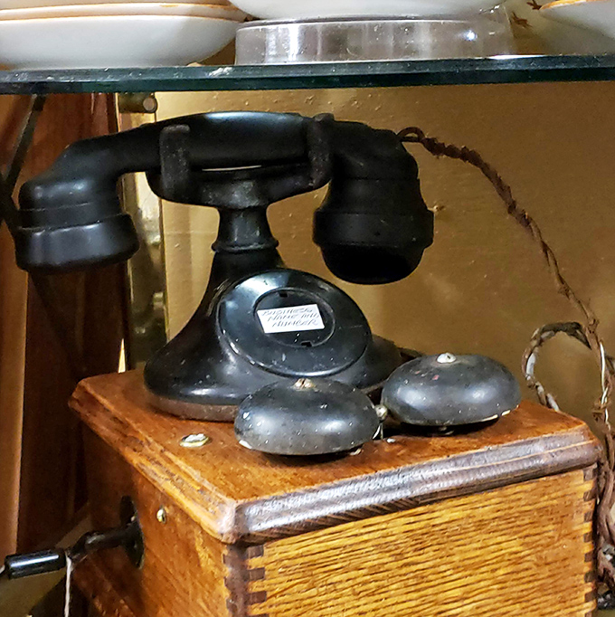 Before smartphones ruled our lives, this vintage telephone connected families across distances, its heavy handset carrying voices through copper wires.