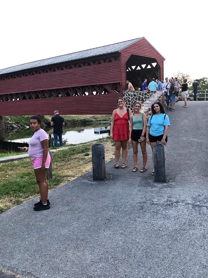 Visitors gather at the entrance, perhaps unaware they're standing where soldiers once marched. Some say the bridge gets more crowded after dark&mdash;with spectral guests.