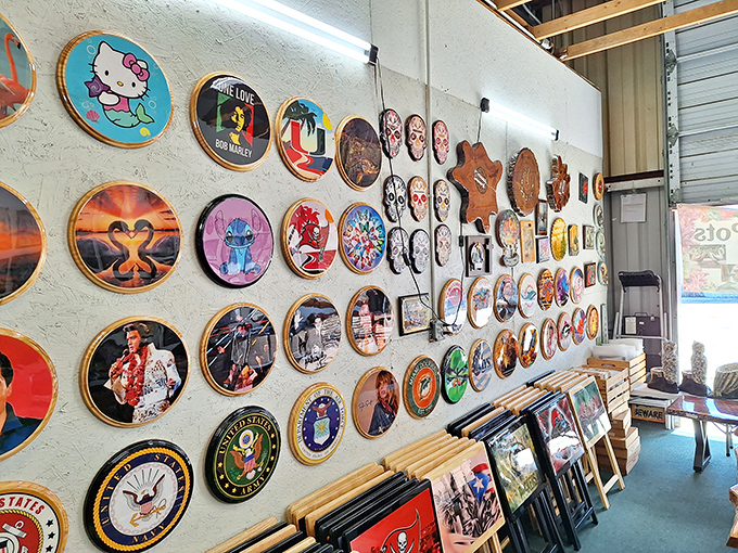 Wall art wonderland where kitsch meets class, and somehow everyone finds their perfect match.