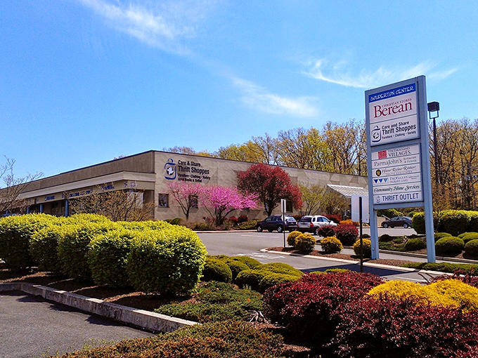 Care & Share's beautifully landscaped exterior feels more like a boutique shopping destination than a thrift store.