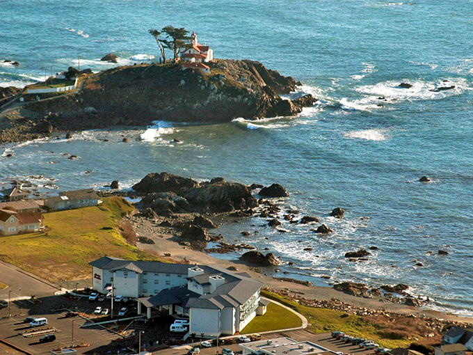 Crescent City: The vast beach stretches toward distant headlands, offering miles of shoreline for contemplative walks and beachcombing adventures.