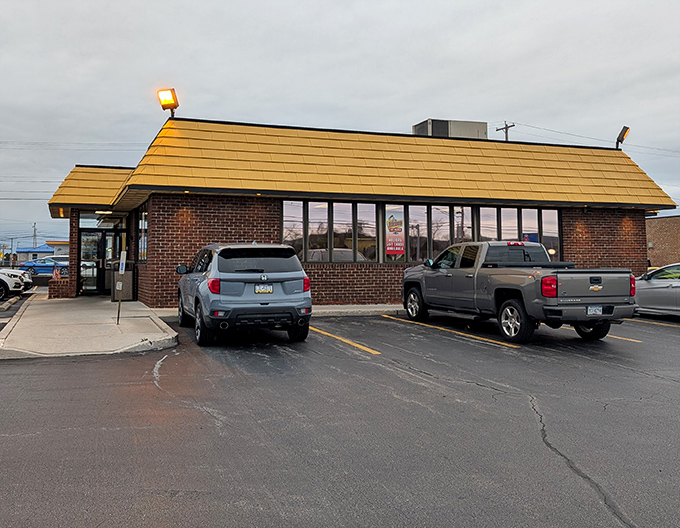 Famous Hot Weiner's unassuming brick exterior&mdash;proof that you should never judge a hot dog by its building.