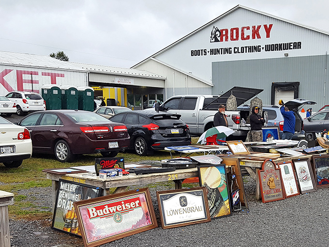 Deals by the dozen! Leighty's colorful display of everyday essentials proves that bargain hunting is alive and well in rural Pennsylvania.