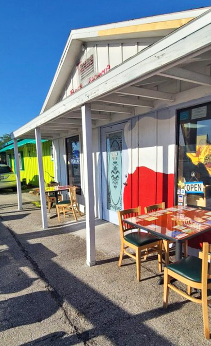 Texas Best Barbecue's simple white building with the Texas flag says everything you need to know: Lone Star flavor in the Sunshine State.