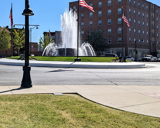 Afternoon sun warms Belleville's classic storefronts, where brick buildings and vintage signs recall a time before cookie-cutter strip malls.