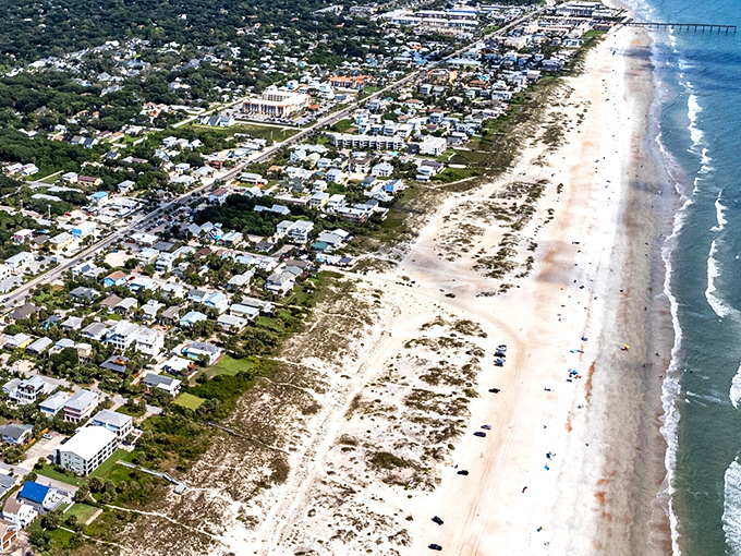 St. Augustine's coastline stretches as far as the eye can see. Miles of sand waiting for your beach chair.