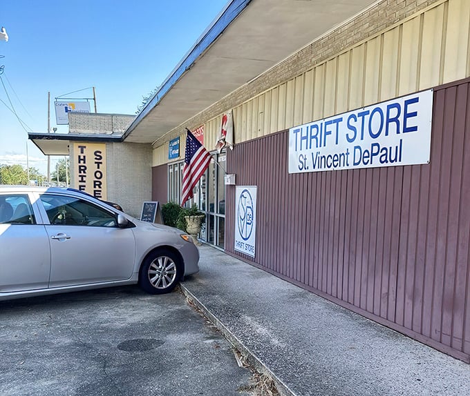 Classic strip mall charm with a side of amazing bargains. Where thrift magic happens every day!