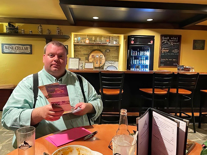 The pub's warm atmosphere invites travelers to linger over drinks and conversation. Medieval-themed getaways work up a thoroughly modern appetite!